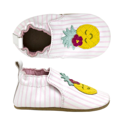 Robeez Sweet and Cute Soft Soles- Leather Shoes – White-Balmer Shoes