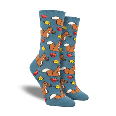 Women's Socksmith Squirrel Them Away Cotton Crew Socks – White-Balmer Shoes