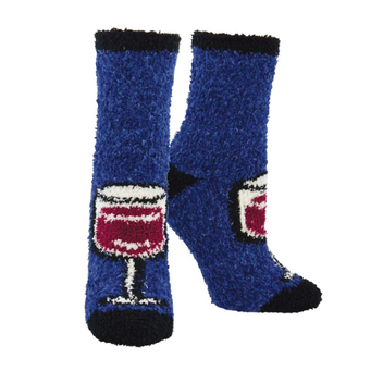 Women's Socksmith Wine Wednesday Socks - Cozy Fuzzy Wine Socks – White ...