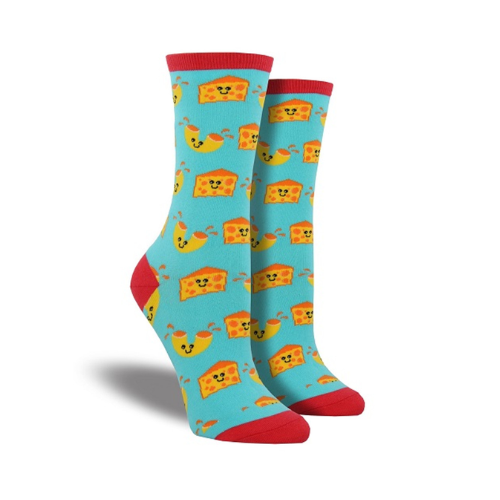 Women's Socksmith Mac 'N Cheese Cotton Crew Socks - Soft Cotton – White ...