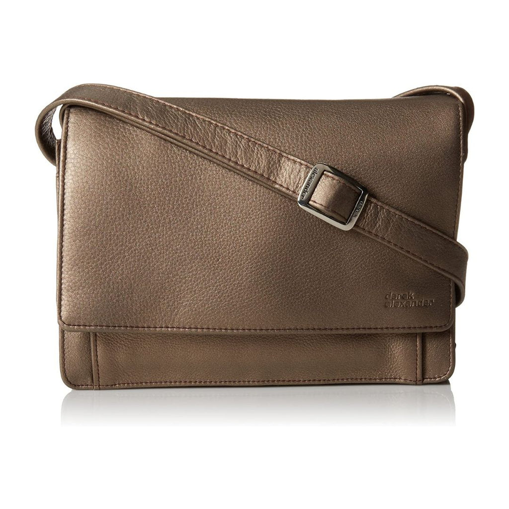 Derek Alexander 3/4 Flap Crossbody Bag | Premium Leather Bags – White ...