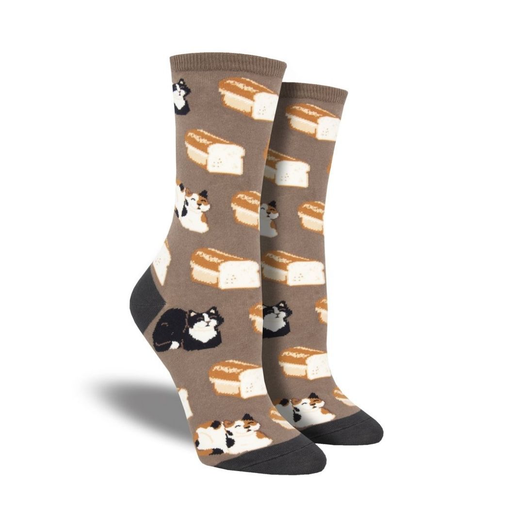 Women's Socksmith Cat Loaf Cotton Crew Socks - Pet Style – White-Balmer ...