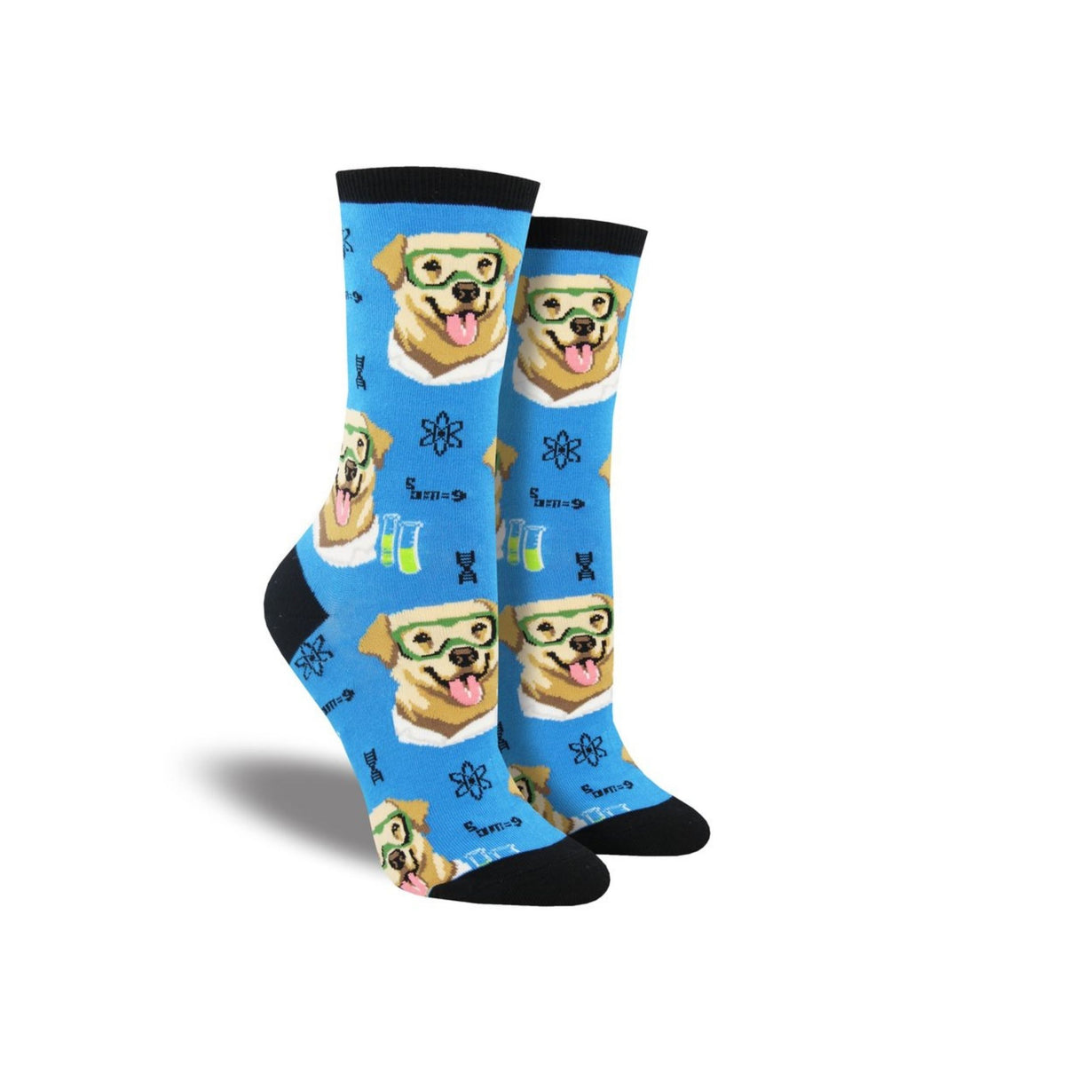 Women's Socksmith Science Lab Dog Cotton Crew Socks – White-Balmer Shoes